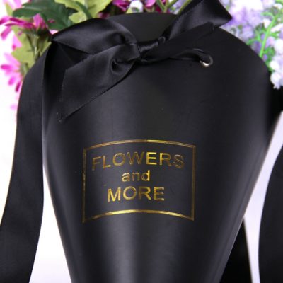 Handmade covered cardboard cone flower box