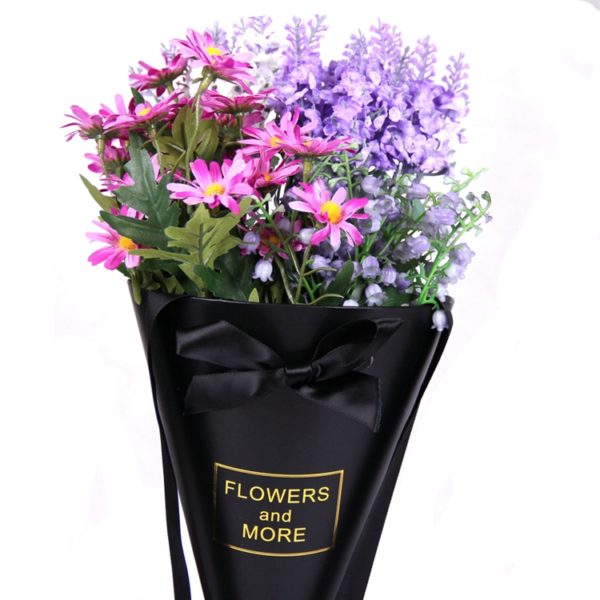 Handmade covered cardboard cone flower box