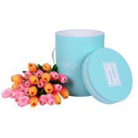 DIY rose round box with silk ribbon and handle