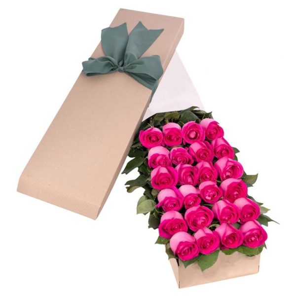 Valentine's day flower paper gift box with lid and bottom