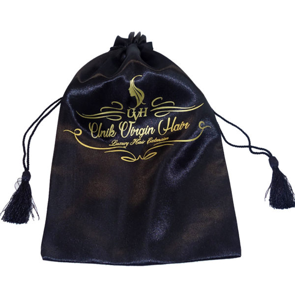Satin bowknot custom christmas felt drawstring bag