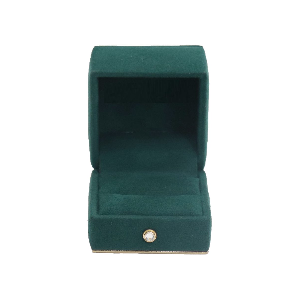 Custom elegant dark green velvet jewelry box
