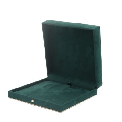 Custom elegant dark green velvet jewelry box