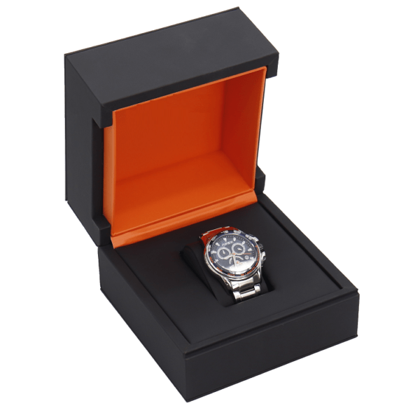 Funky custom plastic watch box with hinge
