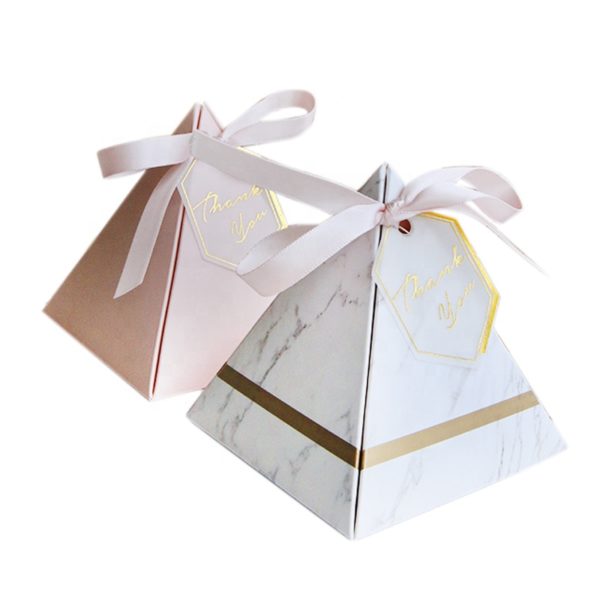 Europe triangular pyramid style candy box wedding gift box