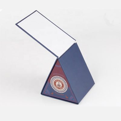 Gift packaging pyramid shaped solid cardboard triangle box