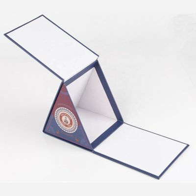 Gift packaging pyramid shaped solid cardboard triangle box