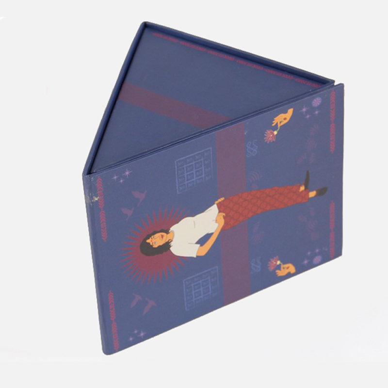 Gift packaging pyramid shaped solid cardboard triangle box