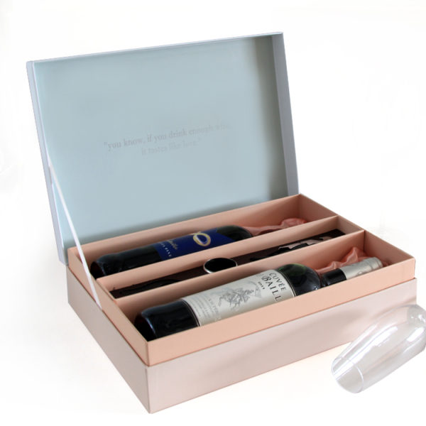 Custom printed luxury foldable cardboard paper wine box