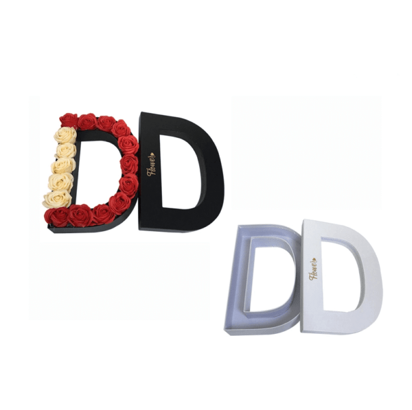 Letter shape packaging flower box for wedding gift