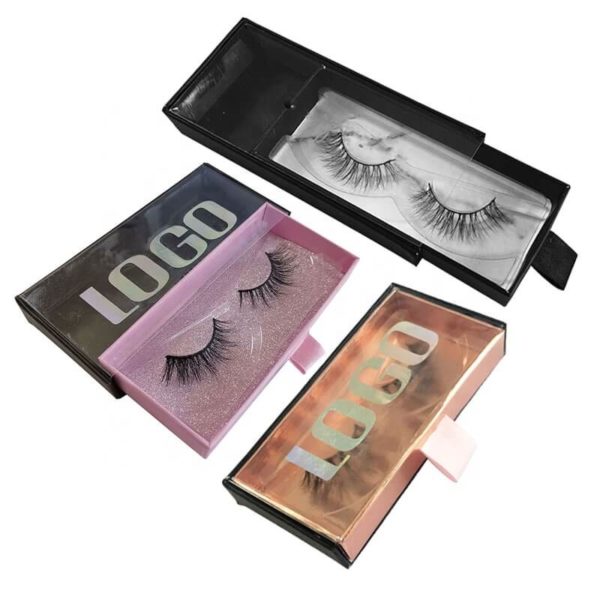 Eyelash cardboard paper box with PVC window