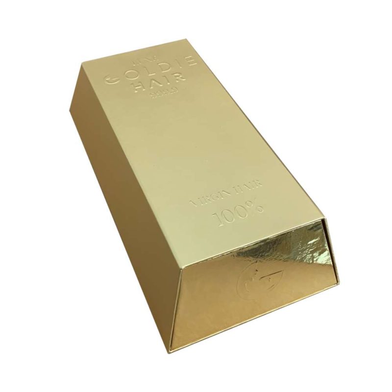 Gold bar hair box wig packaging gift box